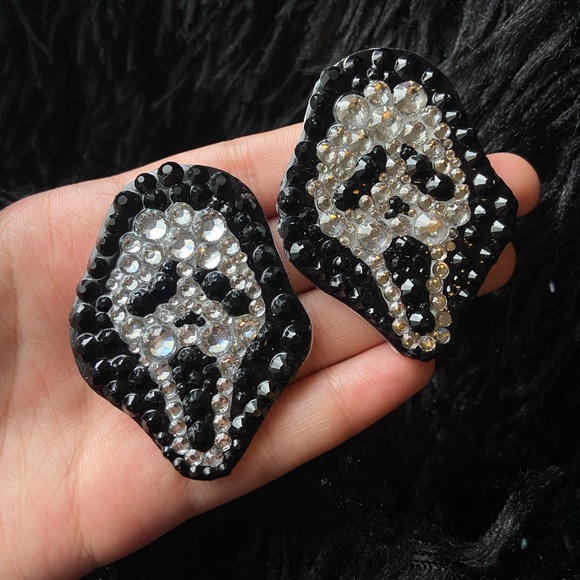 Jewelry | Scream Ghostface Rhinestone Statement Earrings | Poshmark